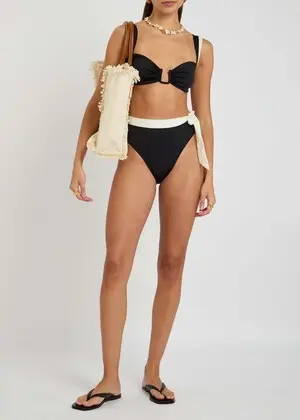 AWAY THAT DAY Cannes Gathered Bikini Top - Black
