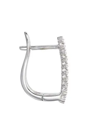 Meira T Diamond Oval Hoop Earrings