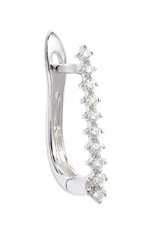 Meira T Diamond Oval Hoop Earrings