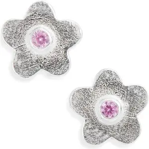 SHANA CAVE Small Flower Stud Earrings - Pink Sapphire