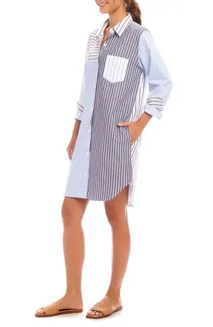 Karen Kane Mixed Stripes Shirtdress