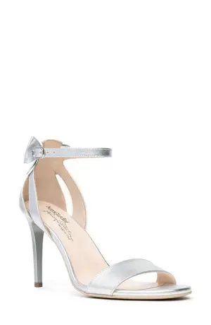 NEROGIARDINI Bow Ankle Strap Sandal - Silver