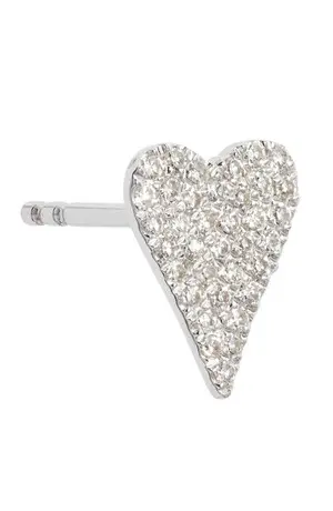 Meira T Elongated Diamond Heart Stud Earrings