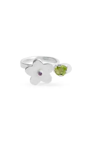 SHANA CAVE Amethyst And Peridot Ring - Silver Periodt Amethyst