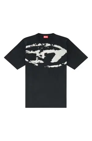 DIESEL® T-boxt-n14 Flocked Logo T-shirt - Black