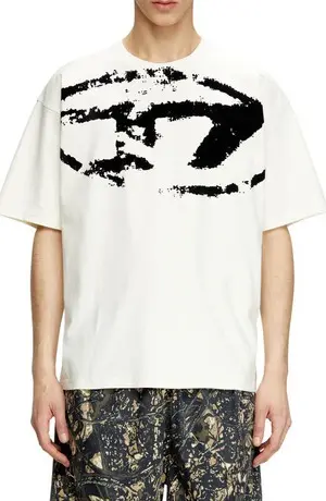 DIESEL® T-boxt-n14 Flocked Logo T-shirt - Ivory