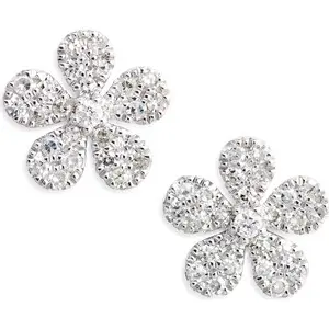 Diamond Flower Stud Earrings