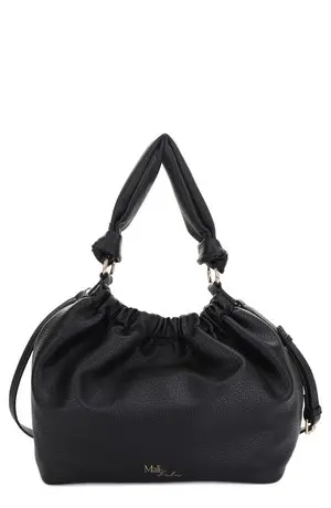 MALI + LILI Nala Recycled Vegan Leather Hobo Crossbody Bag - Black