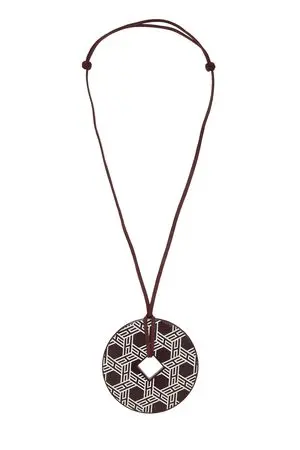 Hermès Acrylic Tsuba Necklace - Burgundy