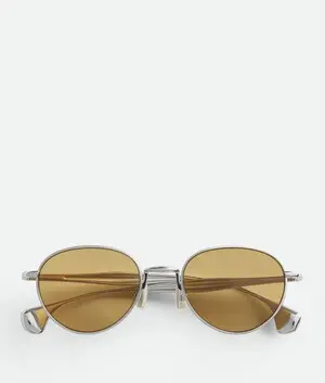 BOTTEGA  VENETA Bottega Veneta Fin Panthos Sunglasses - Silver/brown