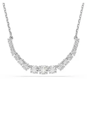 SWAROVSKI Matrix Graduating Crystal Necklace - White/ Silver