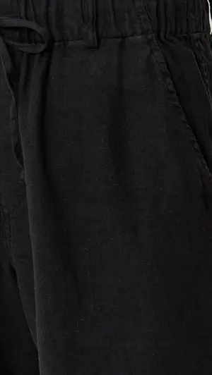 BATHER Linen Leisure Shorts - Black