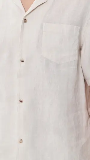BATHER Pearl Linen Shirt - White