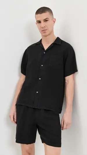 BATHER Linen Shirt - Black