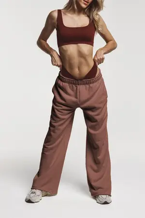 LDMA Straight Leg Sweatpants - Espresso Rose