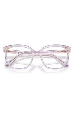 SWAROVSKI 52mm Butterfly Eyeglasses - Transparent Lilac/demo Lens