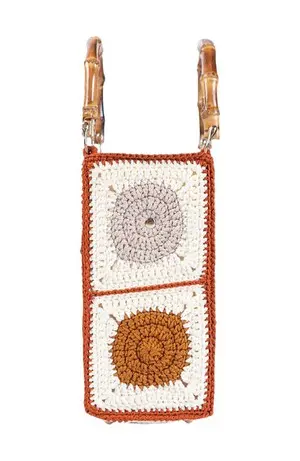 JELAVU Dottie Crochet Crossbody Bag With Rattan Handle