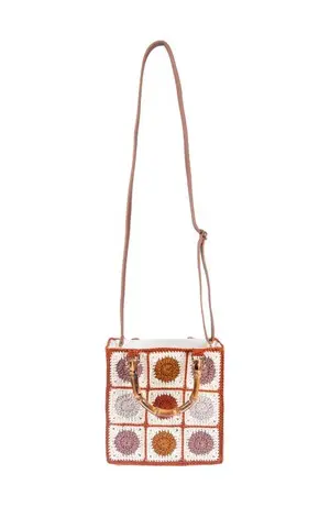 JELAVU Dottie Crochet Crossbody Bag With Rattan Handle