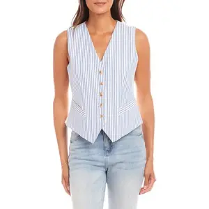 Karen Kane Striped Buttoned Vest