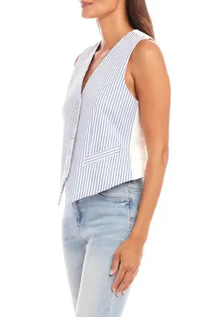 Karen Kane Striped Buttoned Vest