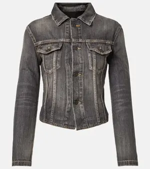 Balenciaga Lace-up Denim Jacket - Grey