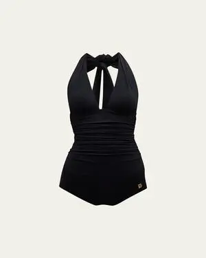 Dolce & Gabbana Halterneck One-piece Swimsuit - Black