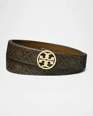 Tory Burch Tory Burch Miller Monogram Belt 200 French Press Gold