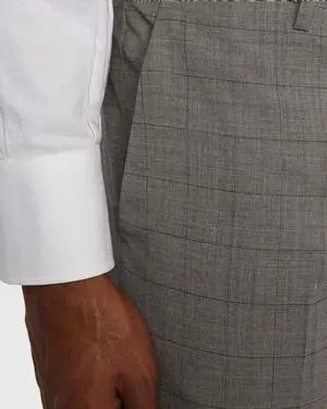 Giorgio Armani Apos;s Windowpane Suit - Grey