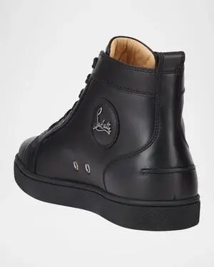CHRISTIAN LOUBOUTIN Louis Leather High-top Sneakers - Black
