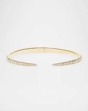 Lana Jewelry 14k Diamond Hinge Bangle - Yellow Gold