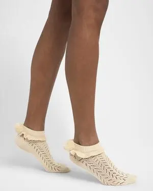 Valentino Garavani Calze Pointelle Ankle Socks - Nude