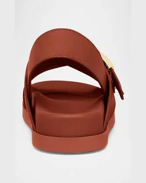 Fendi Feel Leather Slingback Sandals