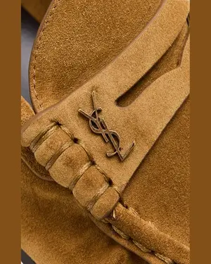 Saint Laurent Le Suede Penny Loafers - Cuoio