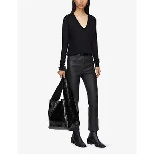 JOSEPH Cashair V-neck Cashmere Jumper - Black