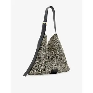 ALLSAINTS Asha Raffia Shoulder Bag - Black/natural
