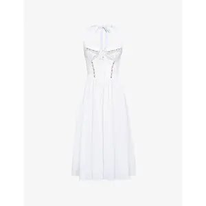emilia halter smocked dress Emilia Tie Front Halter Dress In Ivory