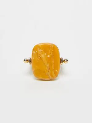 Max Mara Metal And Resin Statement Ring - Orange