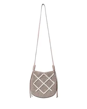 Callista Raffia And Leather Messenger Bag