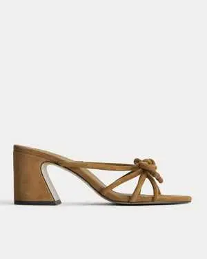 Everlane Bow Heel Sandals - Canyon Brown Suede
