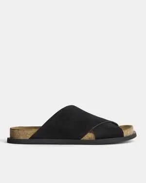 Everlane Suede Crossover Sandals - Black