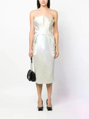 MAISON MARGIELA Strapless Silk Midi Dress