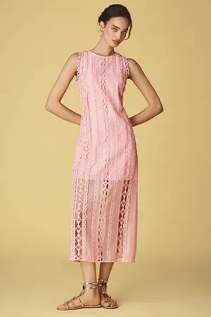 Endless Rose Textured Sleeveless Midi Dress - Pink