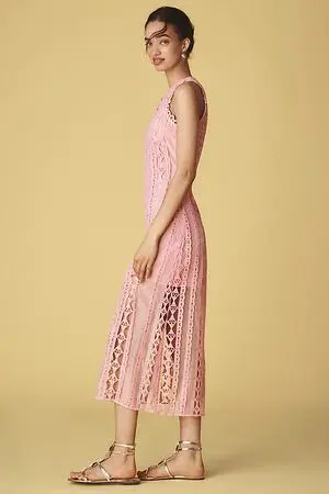 Endless Rose Textured Sleeveless Midi Dress - Pink