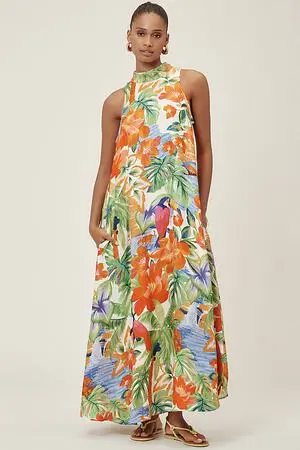 Anthropologie Farm Rio Halter Maxi Dress - Haven
