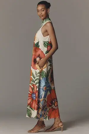 slim fit dress slacks Farm Rio Asymmetrical Neck Mini Dress