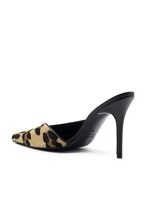 GIA BORGHINI X Helsa Boss Mule In Print Pony Hair - Leopard