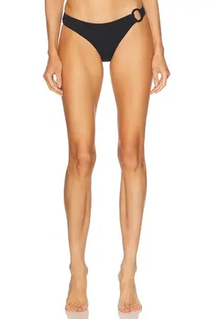 Matteau Ring Brief Bikini Bottom - Black Crinkle