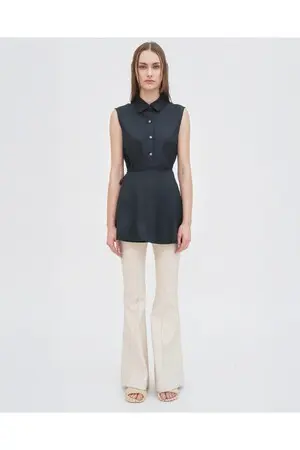 Rosetta Getty Sleeveless Asymmetric Apron Shirt