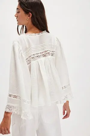 Free People Rosa Ruffle Top - Clean Ivory