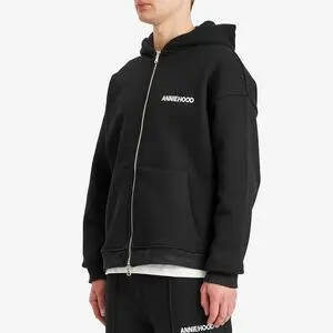 ANNIE HOOD Logo Zip Hoodie